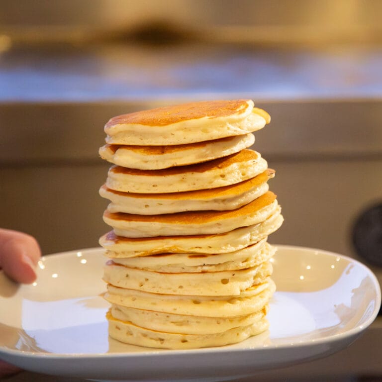 Fluffy Buttermilk Pancakes on the Outdoor Griddle - The Barbecue Lab